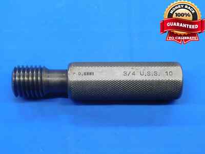 3/4 10 USS THREAD PLUG GAGE .75 .750 .7500 GO ONLY P.D. = .6851 ...