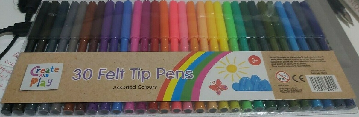 Colored Felt Tip Pens Poster Colored Felt Tip Pens Composition On Blue