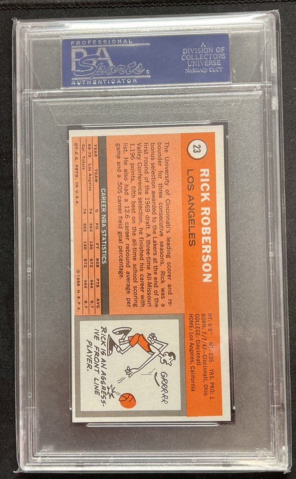 1970 Topps #23 Rick Roberson PSA 8 NM-MT Registry Set Break ENN Cards ...