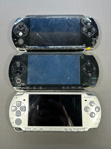 LOT OF 3 PLAYSTATION PSP SYSTEMS CONSOLES 1000 2000 BROKEN DEFECTIVE ...