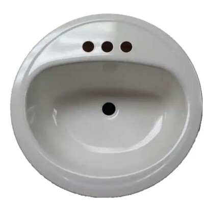 Bootz Industries Laurel Round Drop-In Bathroom Sink in White | eBay