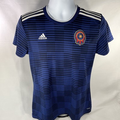 TULSA SOCCER CLUB ADIDAS CLIMALITE JERSEY ADULT LARGE BLUE SHORT SLEEVE ...