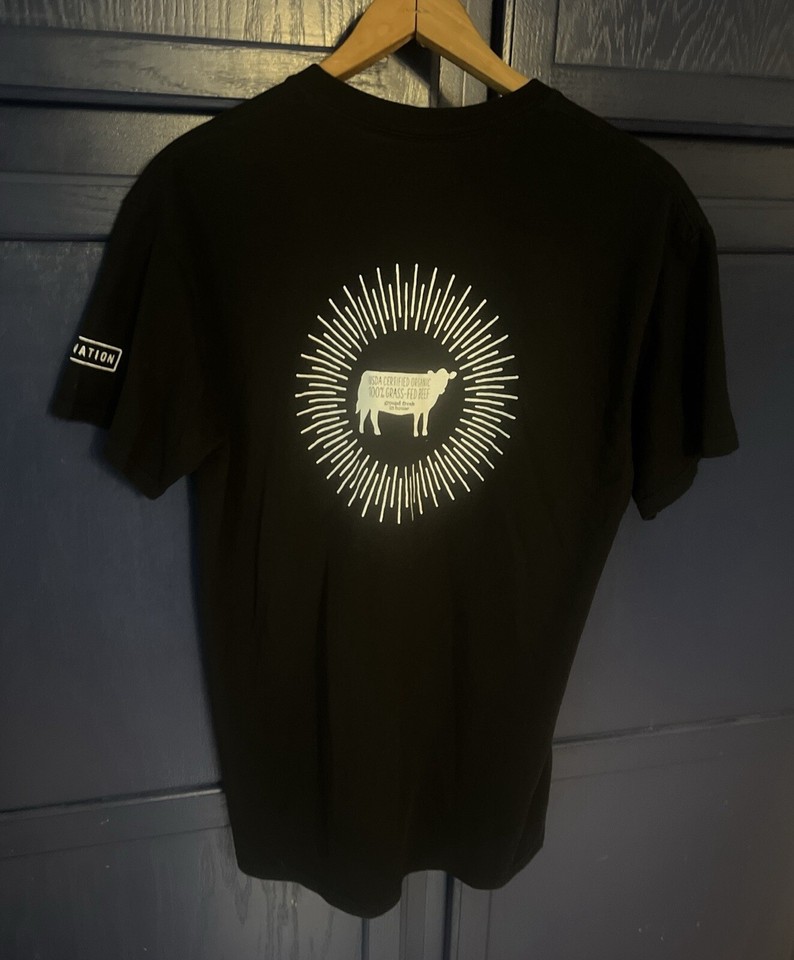 Elevation Burger Fan Black Shirt T-Shirt Gildan Size M USDA 100% Grass ...
