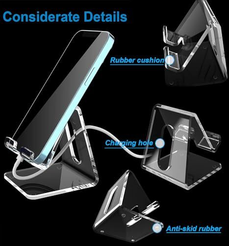 Acrylic Cell Phone Stand Portable Phone Holder Clear Phone Stand for ...