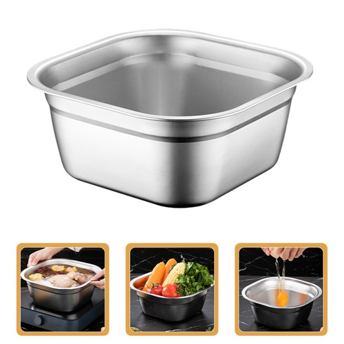 Multifunctional Square Vegetable Wash Basin Stainless Steel Salad ...
