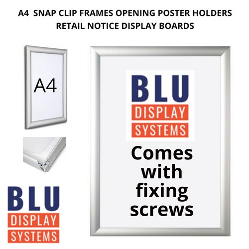 Snap Frames Poster Clip Holders Display Retail Wall Notice Board A4 (Silver) | eBay UK