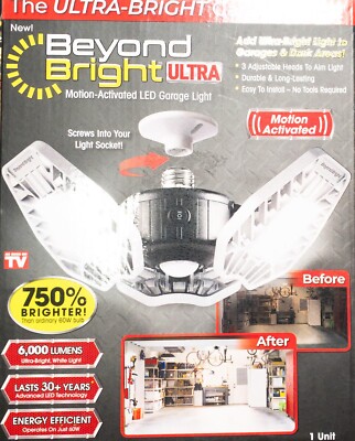 BEYOND BRIGHT 7.5 x 4.25 in. 6000 Lumens Motion Activated Occupancy LED ...
