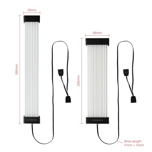 TECWARE Flex RGB PSU Extension Cable Cover Kit, Light Up LED Strip Set ...