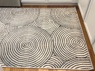 Triumph 3'11"X5'3" Gray Modern Geometric High-Low Pile Area Rug | eBay