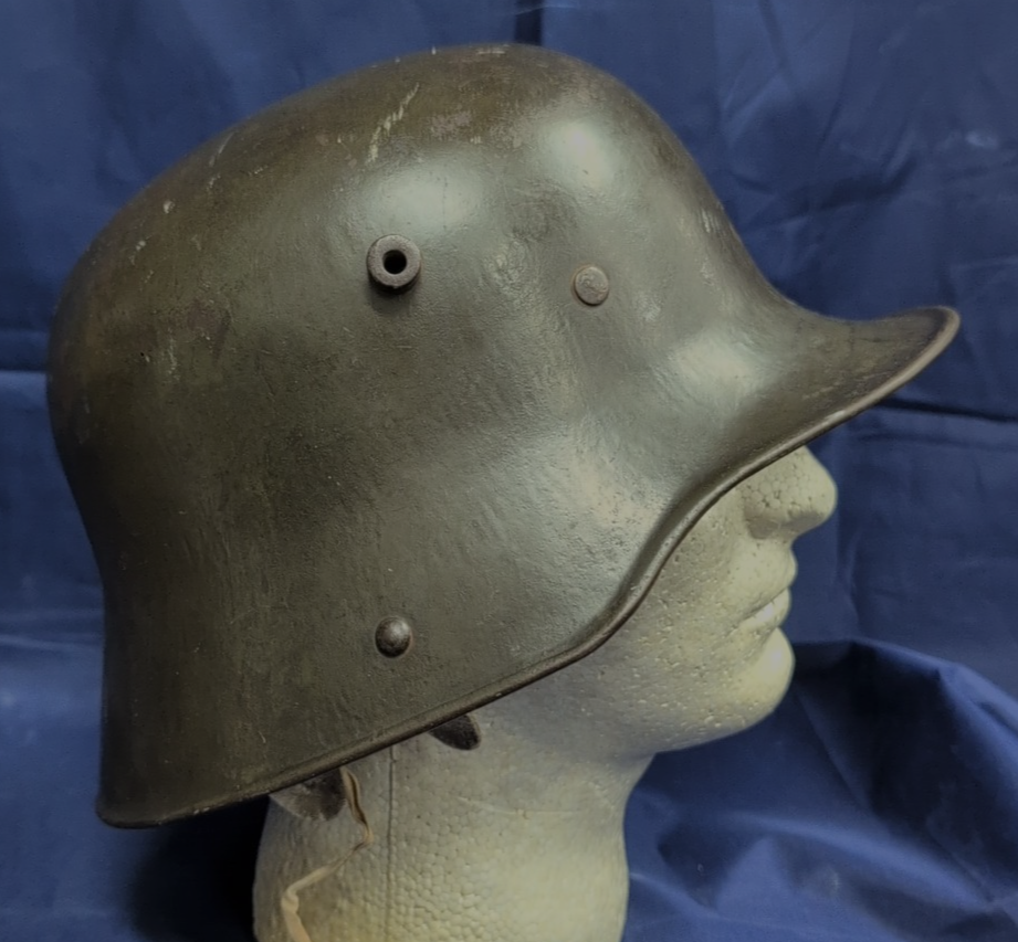 WWI German helmet shell with original paint, one liner pad, and ...