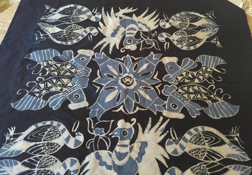 Vintage Indonesian Batik Table Linen – Approx. 33" x 29" – Double-Sided ...