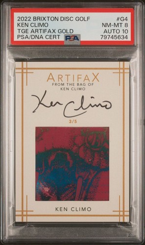 2022 Brixton Disc Golf Golden Era Gold Artifax Ken Climo Auto Disc Logo ...