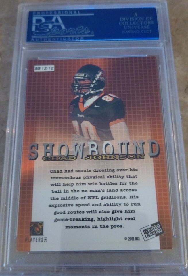 2001 PRESS PASS CHAD JOHNSON SHOWBOUND ROOKIE ON CARD FULL AUTO ...