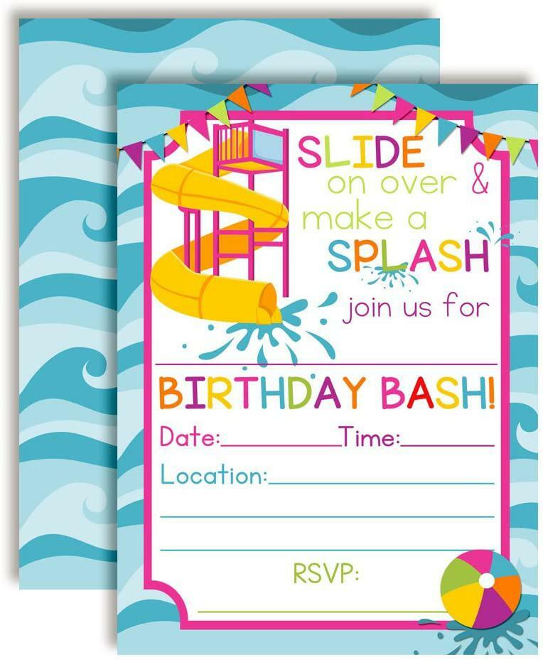 Pool Party Invitations Fill In