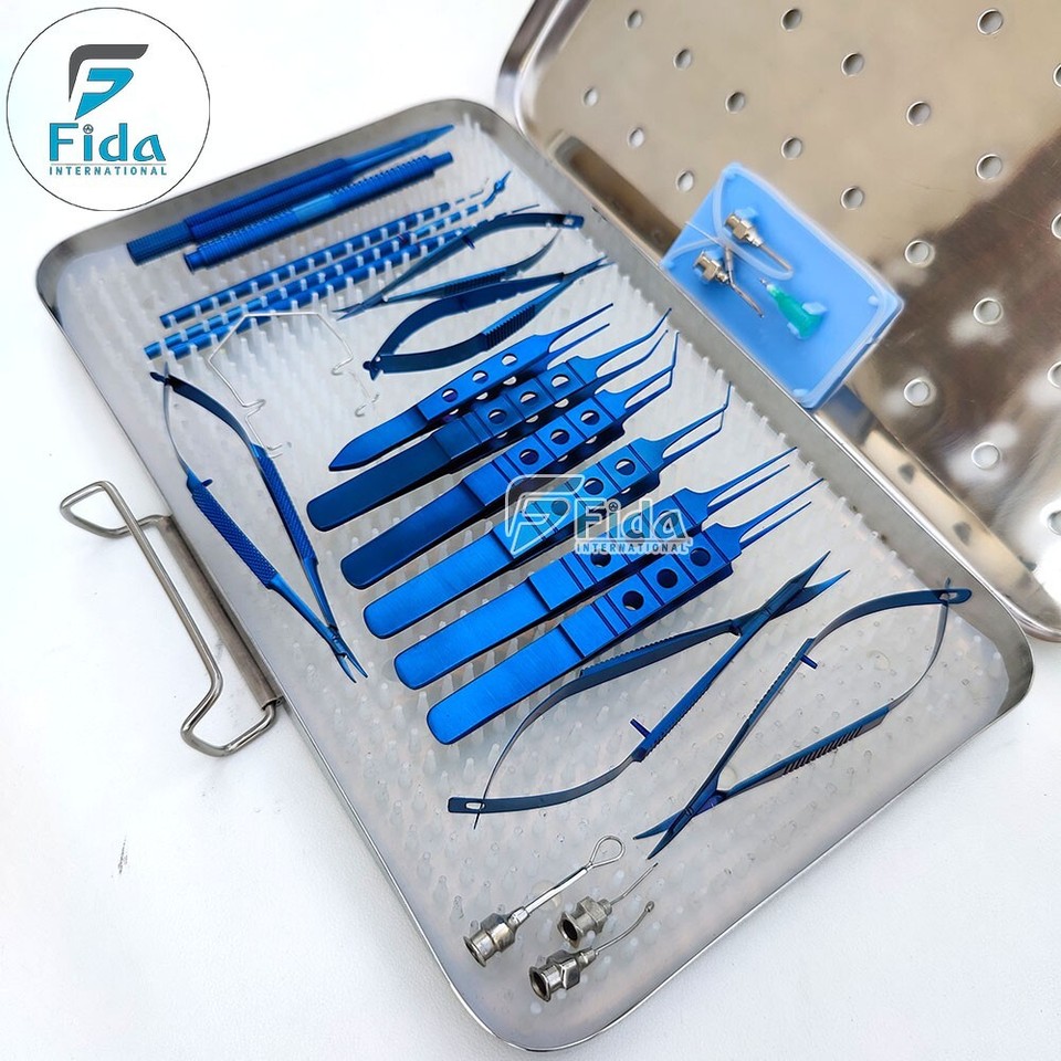 Micro Eye Cataract Surgery Set Ophthalmic Titanium Blue Surgical Suture ...