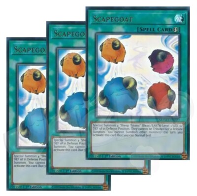 Yugioh - Scapegoat x 3 - 1st Edition Ultra Rare NM - Free Holographic ...
