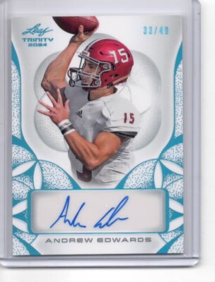 Andrew Edwards 2024 Leaf Trinity Platinum Auto Autograph Rookie /49 | eBay