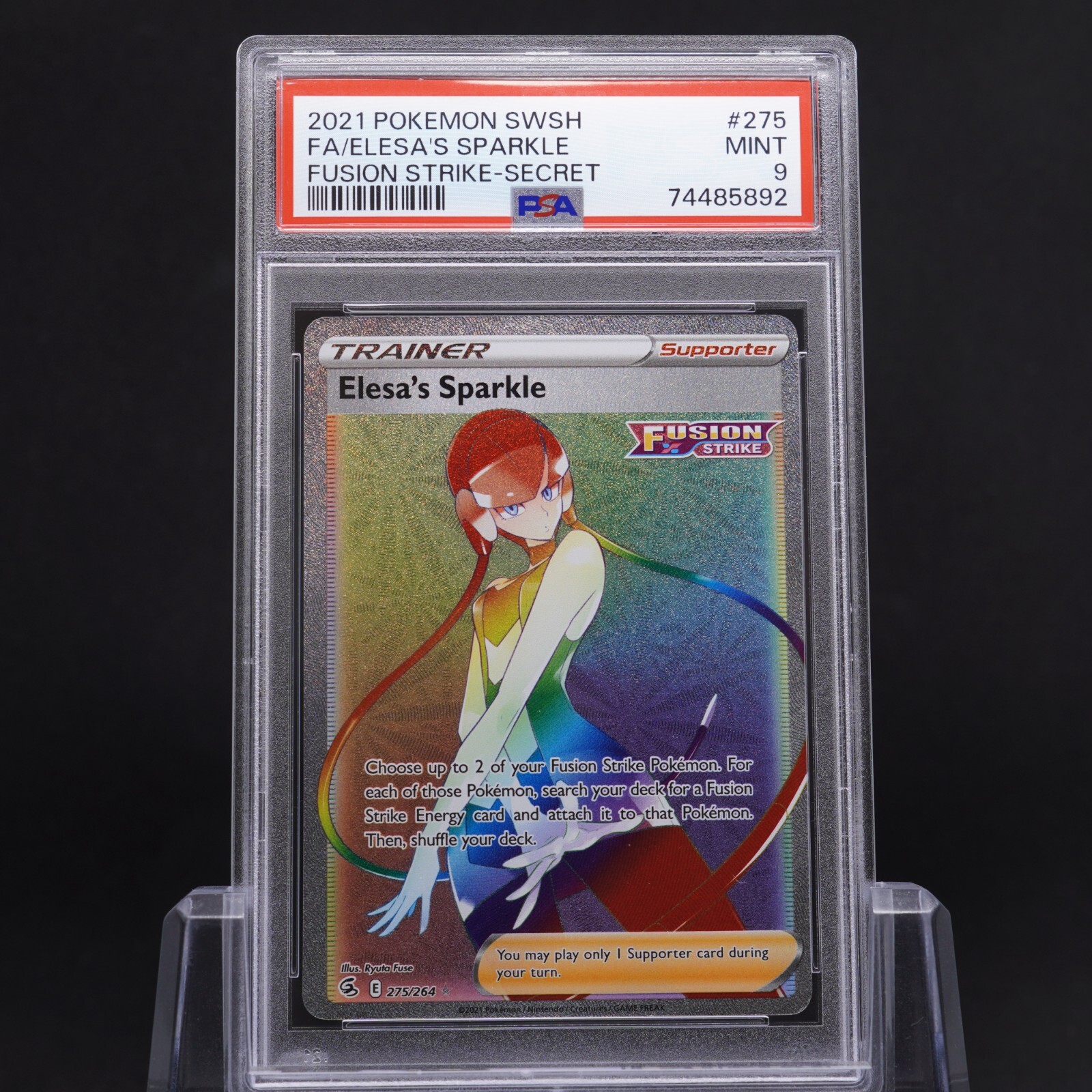 PSA 9 - Elesa's Sparkle 275/264 Fusion Strike SR Full Art Trainer ...