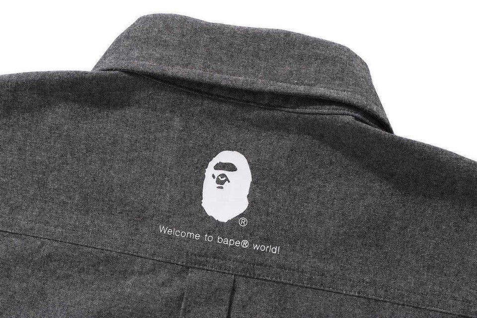 A Bathing Ape Online Exclusive Men's Chambray Shirt 2024 SS APE HEAD ...