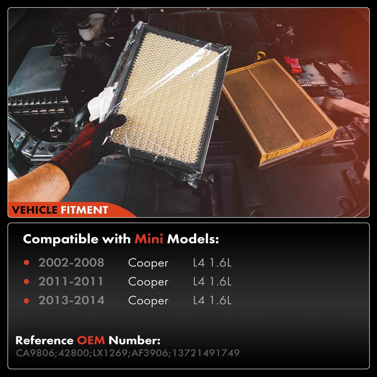 Engine Air Filter for Mini Cooper 2002-2008 2011 2013-2014 L4 1.6L ...