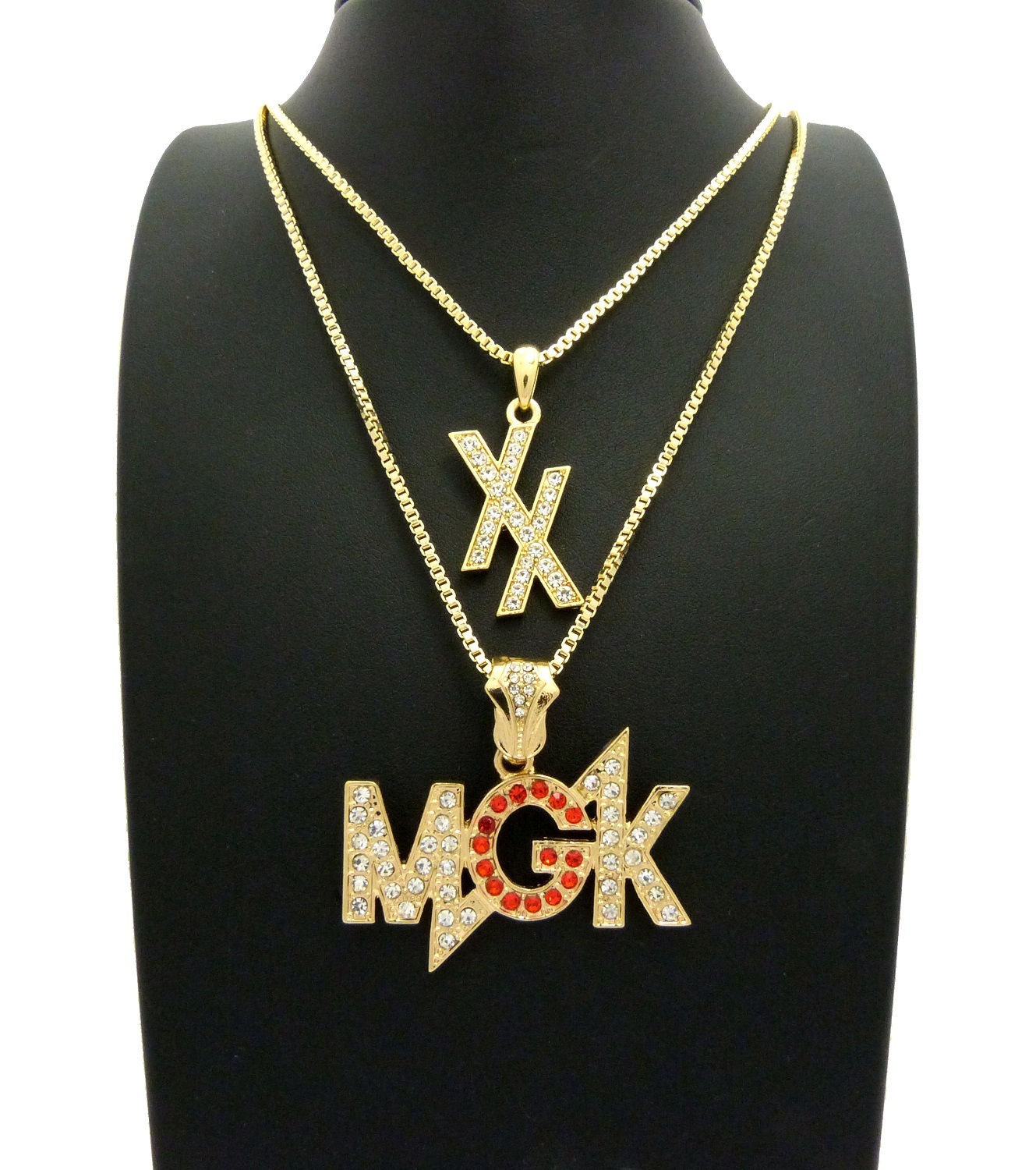 NEW MGK & XX HIP HOP PENDANT 2mm VARIOUS BOX CHAIN HIP HOP NECKLACE SET ...