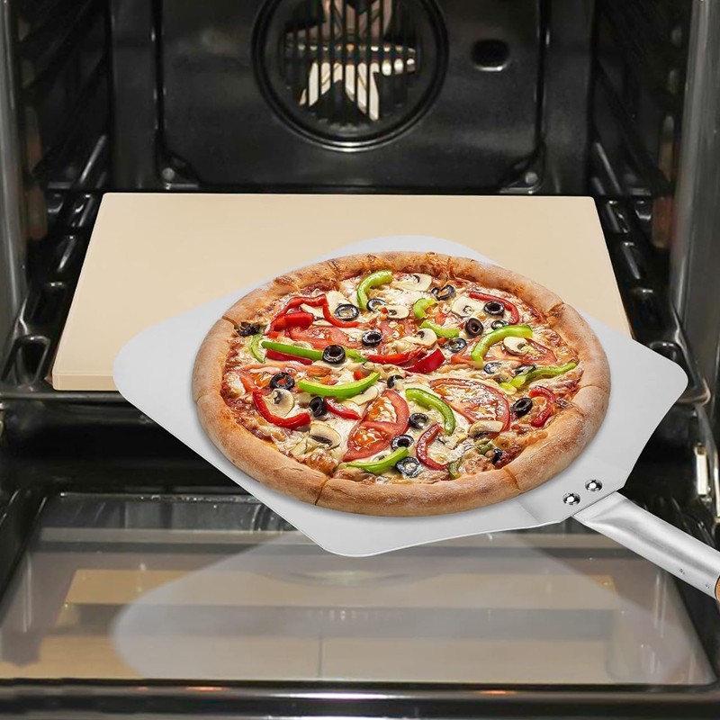 12inch Aluminium Pizza Peel Removable Wooden Handle Bakers Paddle ...