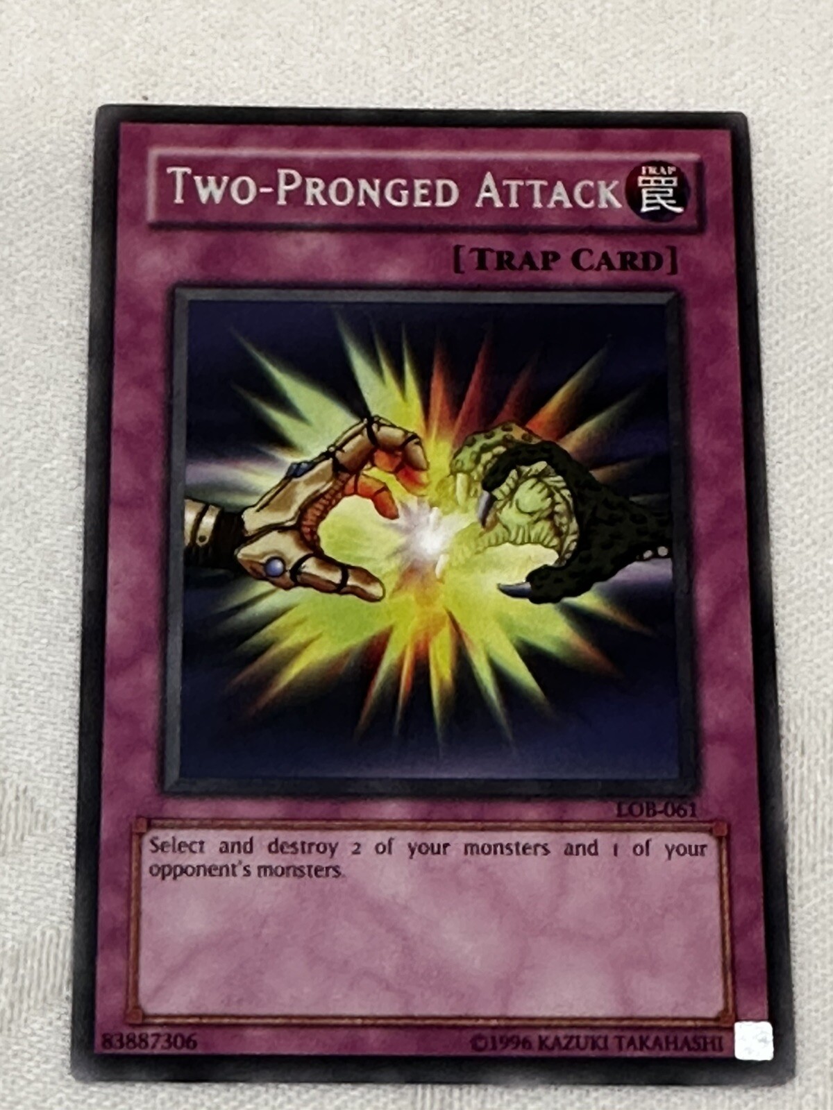 1996 Yu-Gi-Oh Card: Two-Pronged Attack. LOB-061 High grade L👀k🔥🔥 | eBay