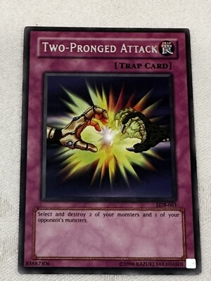 1996 Yu-Gi-Oh Card: Two-Pronged Attack. LOB-061 High grade L👀k🔥🔥 | eBay