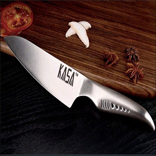 Kasa 8" Damascus Pattern Hollow Handle Kitchen Chef's Knife Stainless ...