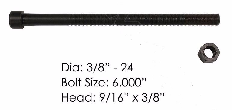 Leaf Spring Center Bolt Pin - 3/8 x 6 (PAIR) Fine Threaded Leaf Bolts ...