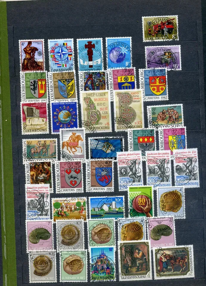 Luxembourg, 18 pages, collection, caritas, overprint, Charlotte, mini ...