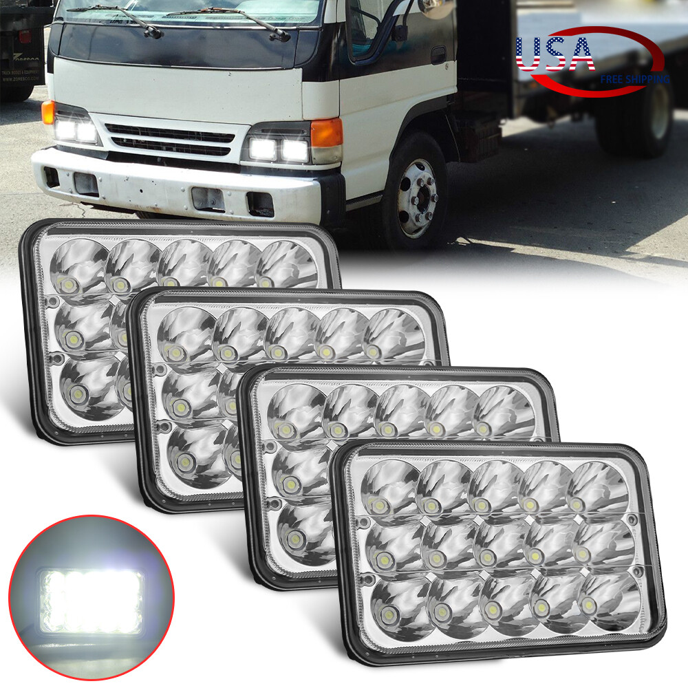 4Pcs Headlamp For Isuzu NQR NPR NPR-HD FTR 4x6" LED Headlight Hi/Lo ...