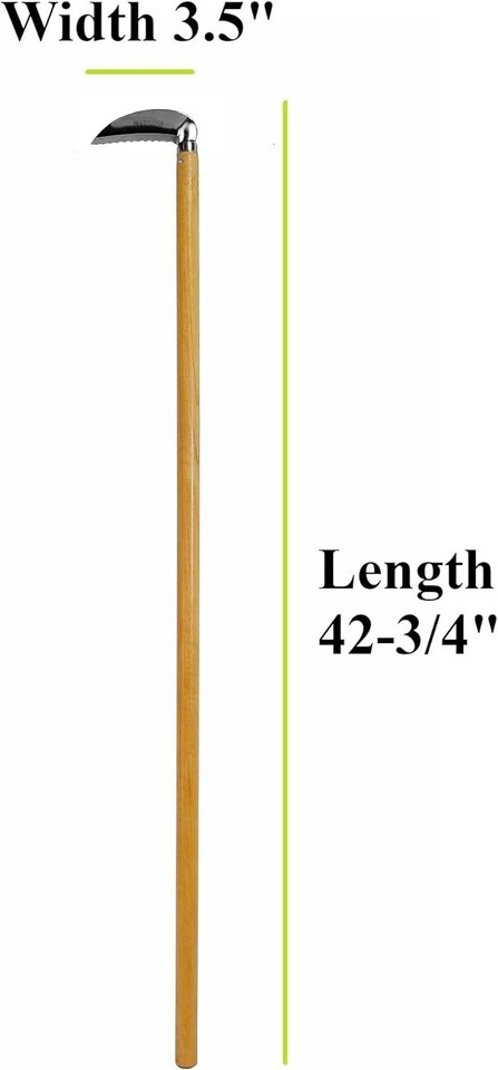 Garden Hoe Long Handle 42-3/4" Heavy Duty Japanese Stainless Steel ...