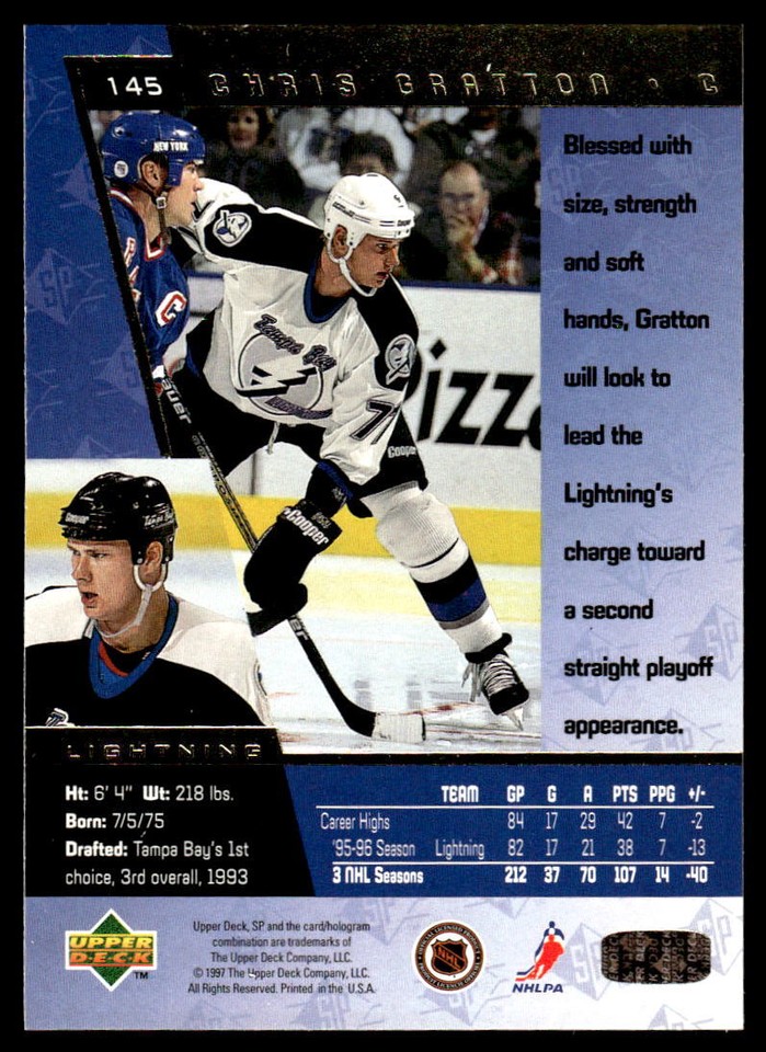 1996-97 SP #145 Chris Gratton Tampa Bay Lightning Hockey Card | eBay