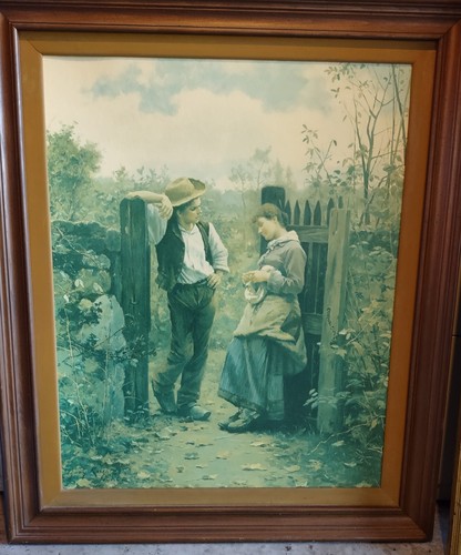 Vintage 1975 Daniel Ridgeway Knight Rural Courtship Wall Painting In ...