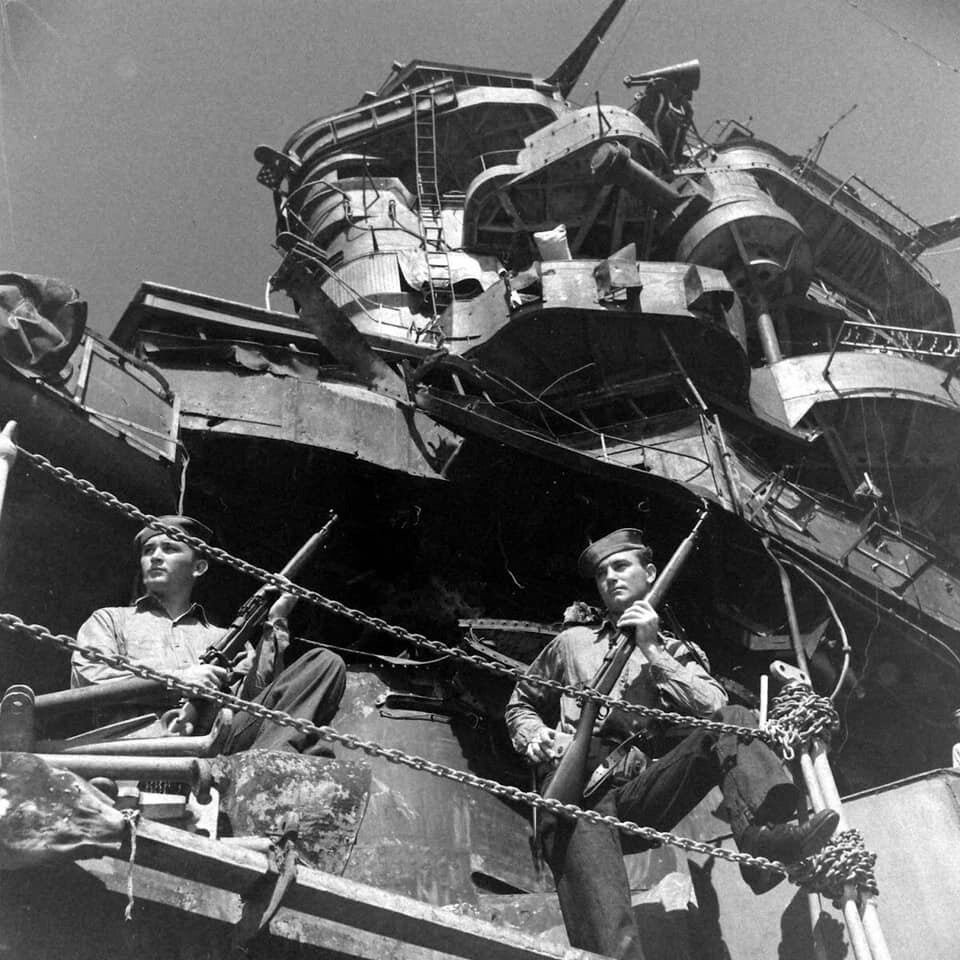 WW2 WWII Photo US Navy Guards on IJN Battleship Nagato World War Two ...