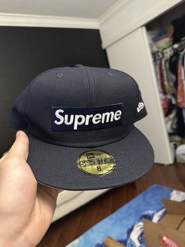 Supreme Champions Box Logo New Era Black Cap Hat 8 Navy | eBay