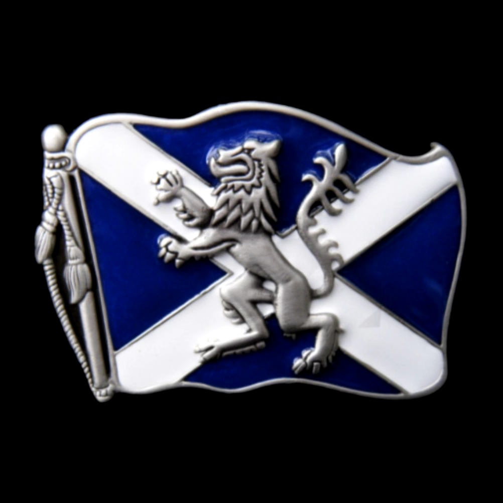 SCOTLAND FLAG BUCKLE SCOTTISH RAMPANT LION ST ANDREWS CROSS SALTIRE ...