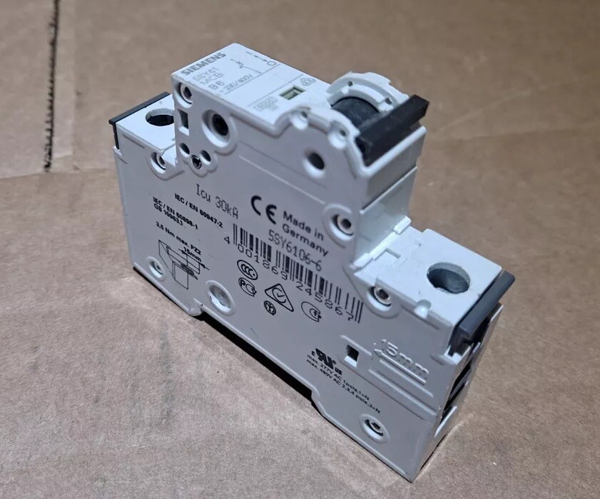 SIEMENS Circuit Breaker 5SY6106-6 5SY61 MCB B6 6A 230/400V FastShipping ...