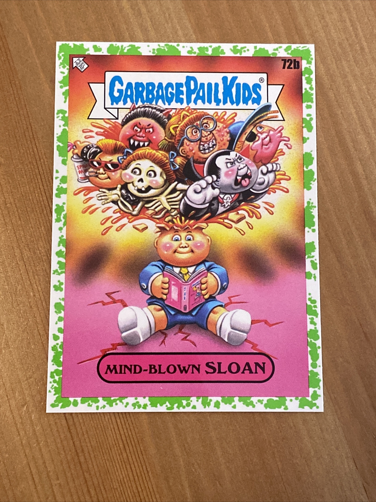 2022 Topps Garbage Pail Kids GPK Book Worms Slime Green #72b Mind-Blown ...