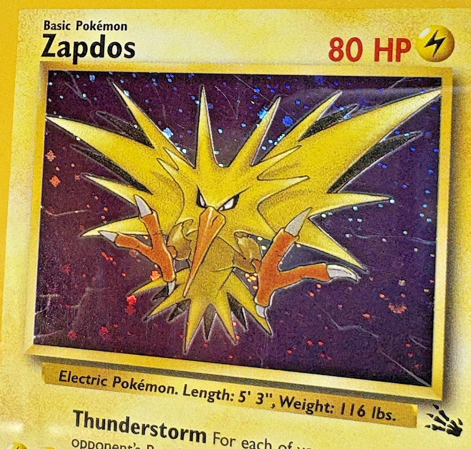 1999 Pokemon Fossil Zapdos Holo #15/62 PSA NM-MT 8 Cosmos Thunderstorm ...