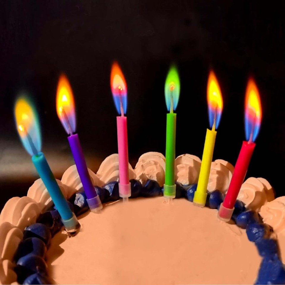 Colorflame Multicolor Birthday Cake Candles Happy 12pcs, Colorful | eBay