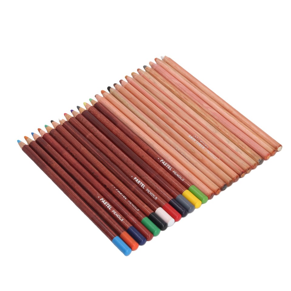 Pencils 24 Colors Vibrant Drawing Pencil Set Grade Pastels Art Supplies ...