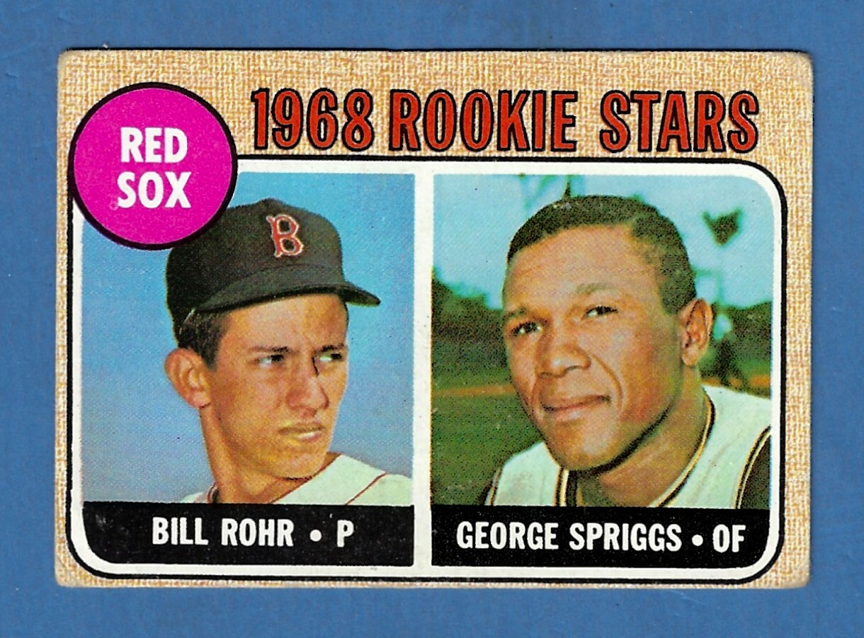 VG 1968 TOPPS BASEBALL CARD #314 RED SOX ROOKIE STARS BILL ROHR ...