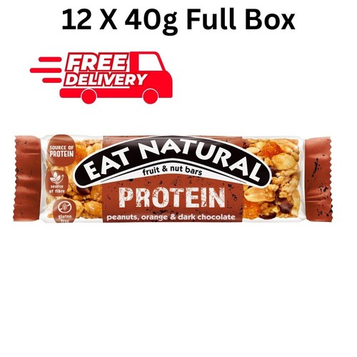 Eat Natural Protein Packed bars with chocolate and orange 12 x 40g ...