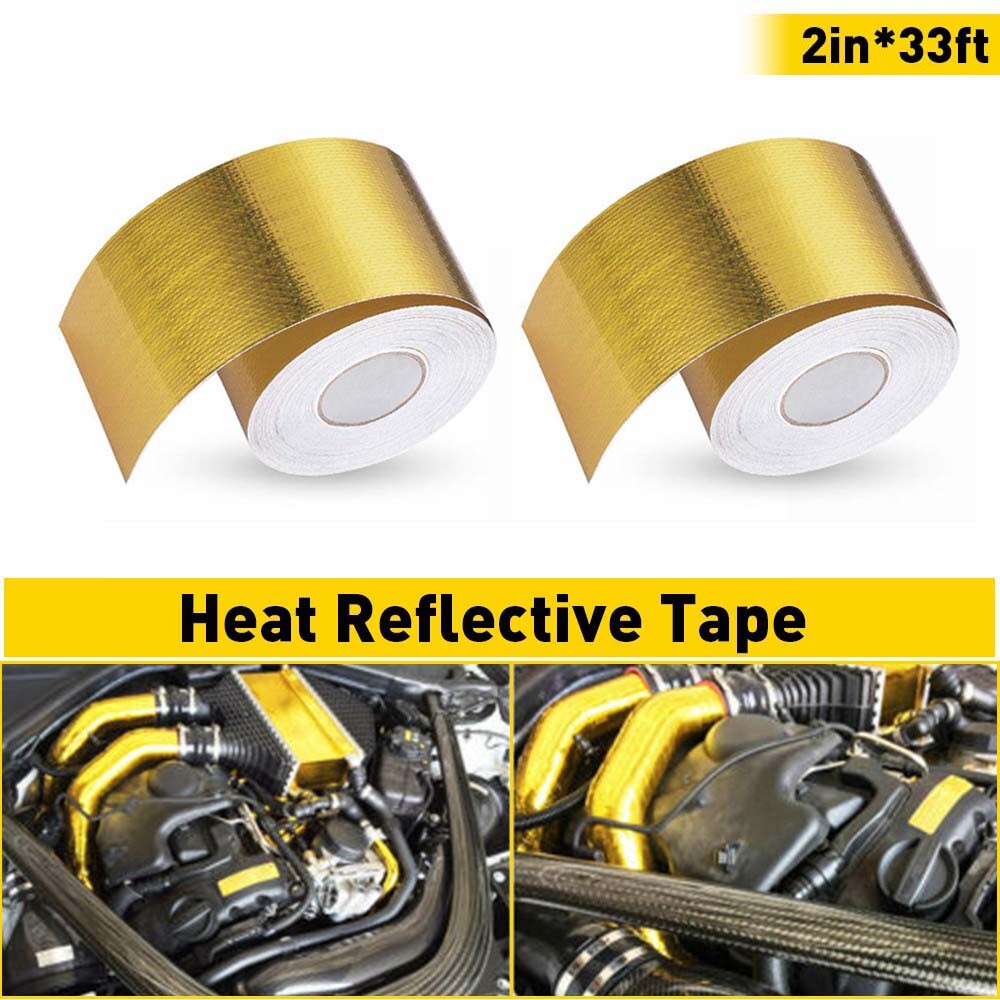 2" 33FT Intake Heat Reflective Tape Wrap Self Adhesive High Temperature ...