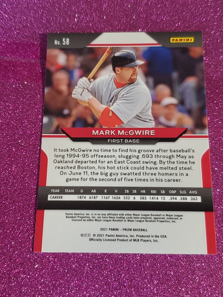 2021 Panini Prizm Baseball Mark McGwire #58 St Louis Cardinals | eBay