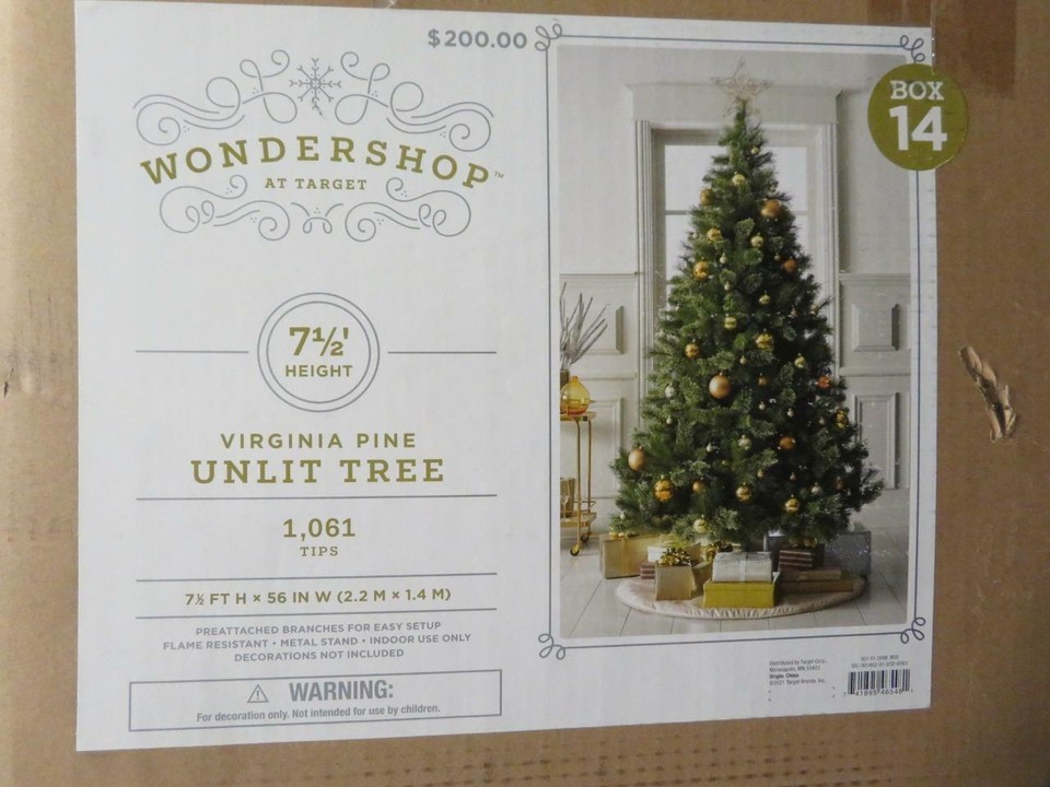 Wondershop 7.5' Virginia Pine Unlit Christmas Tree 1,061 Tips with ...