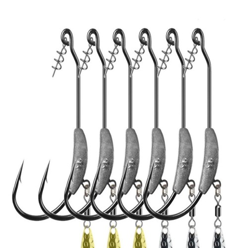 6PCS/Lot 4.5g 5.5g 7.2g Soft Plastic Worm Hook Fish Hooks Freshwater | eBay