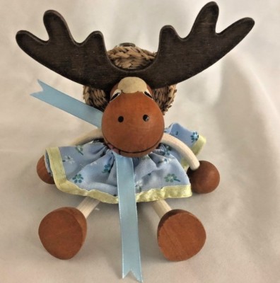 Wood 6" Flexible Spring MOOSE Ornament Figurine | eBay
